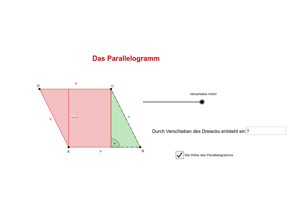 Fläche Parallelogramm – GeoGebra
