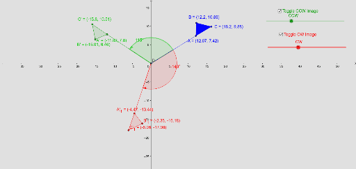 Rotations About the Origin, Positive and Negative Angles – GeoGebra