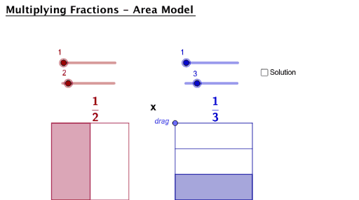 Area Models multiplication with fractions – GeoGebra