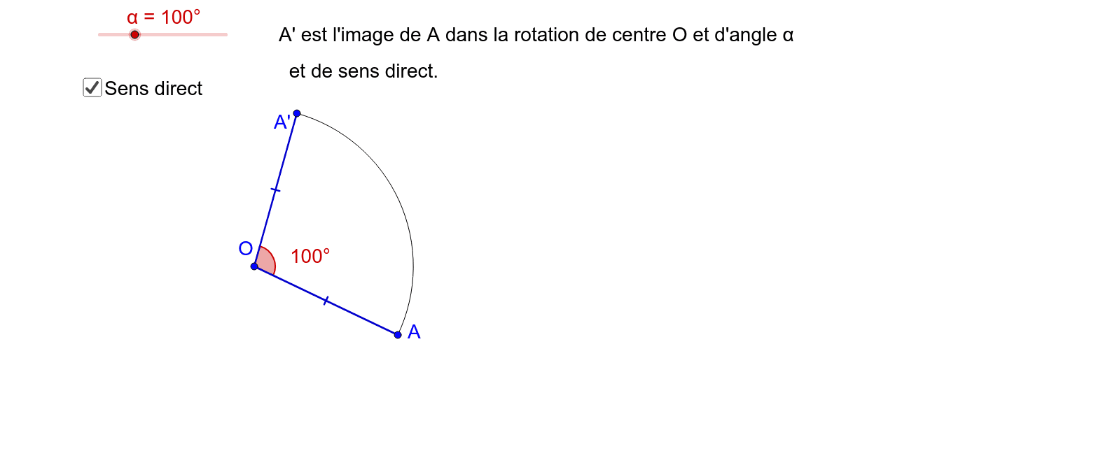 Définition de la rotation – GeoGebra