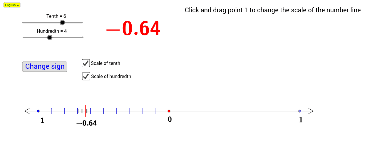 Decimal number line – GeoGebra