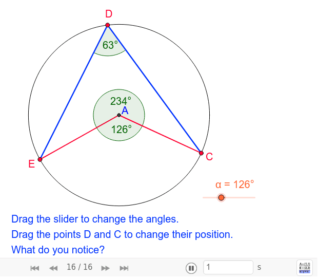 Circle Theorem 3 – GeoGebra