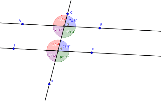 Parallel Lines and Non-Parallel Lines cut by a Transversal – GeoGebra