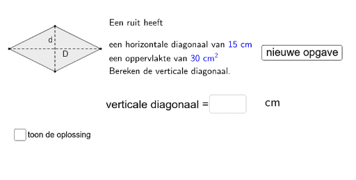 afmetingen van een ruit – GeoGebra