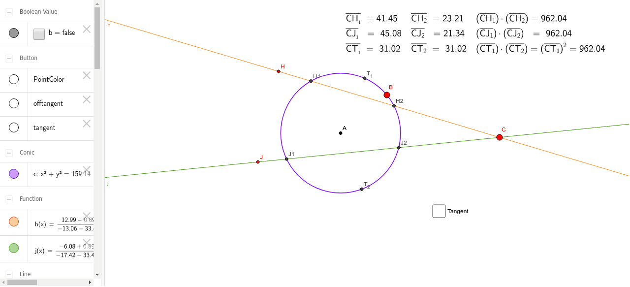 Power Of A Point Formulas – GeoGebra