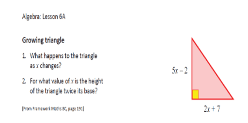 ICCAMS Algrabra Lesson 6A Growing Triangles – GeoGebra