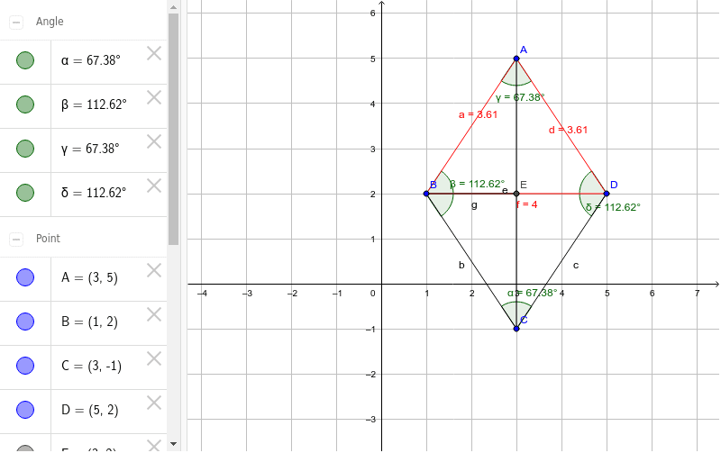 Rombo y propiedades – GeoGebra