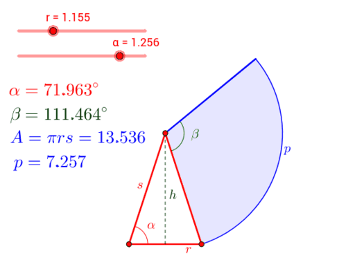 Cone angles – GeoGebra