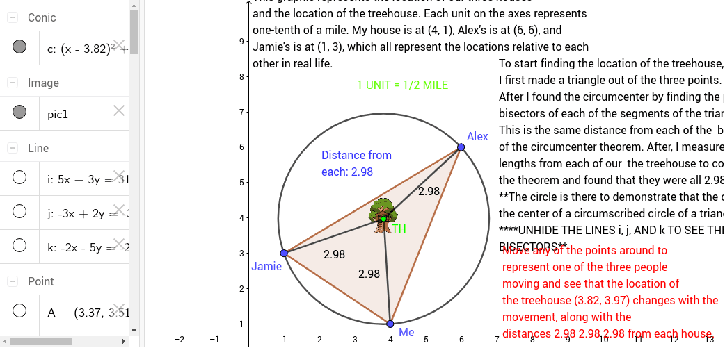 Tree House Location – GeoGebra