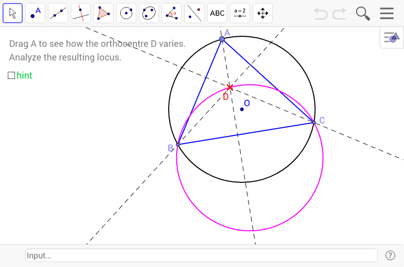Warm Up Locus Problem in GIHK workshop (Oct 13, 2012) – GeoGebra