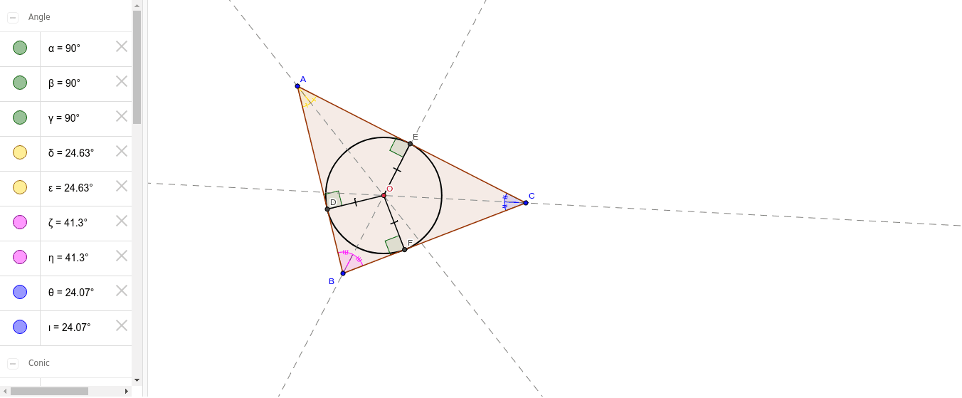 circle inscribed in a triangle – GeoGebra