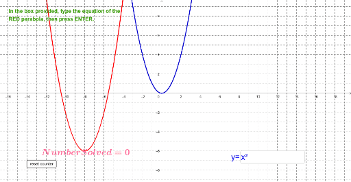 Find the Equation of the Parabola – GeoGebra