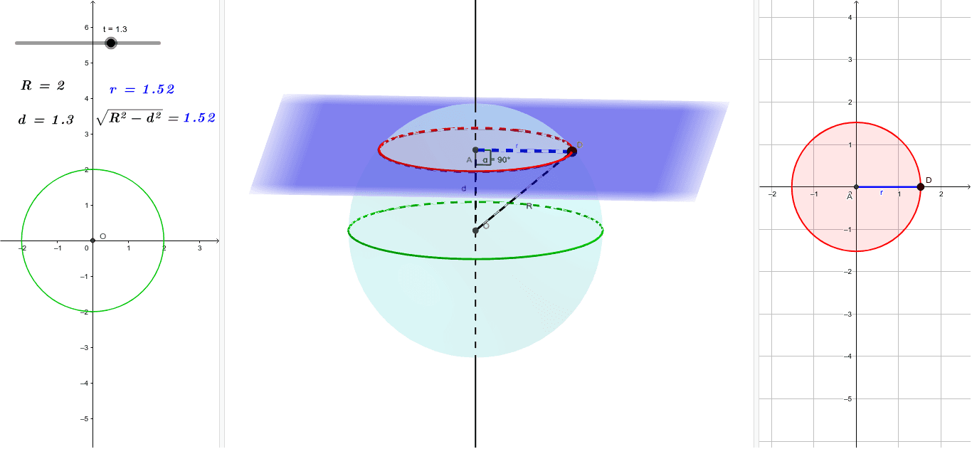 intersection entre Sphére et un Plan – GeoGebra