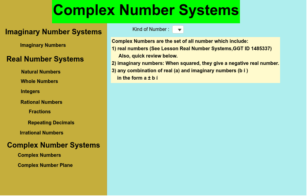 Complex Number System – Geogebra