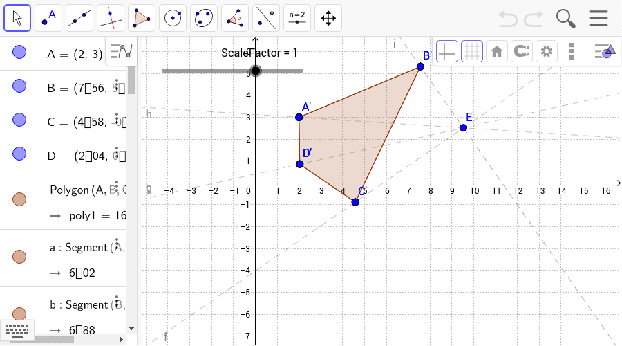 Slide 2: Quadrilateral Dilation – GeoGebra