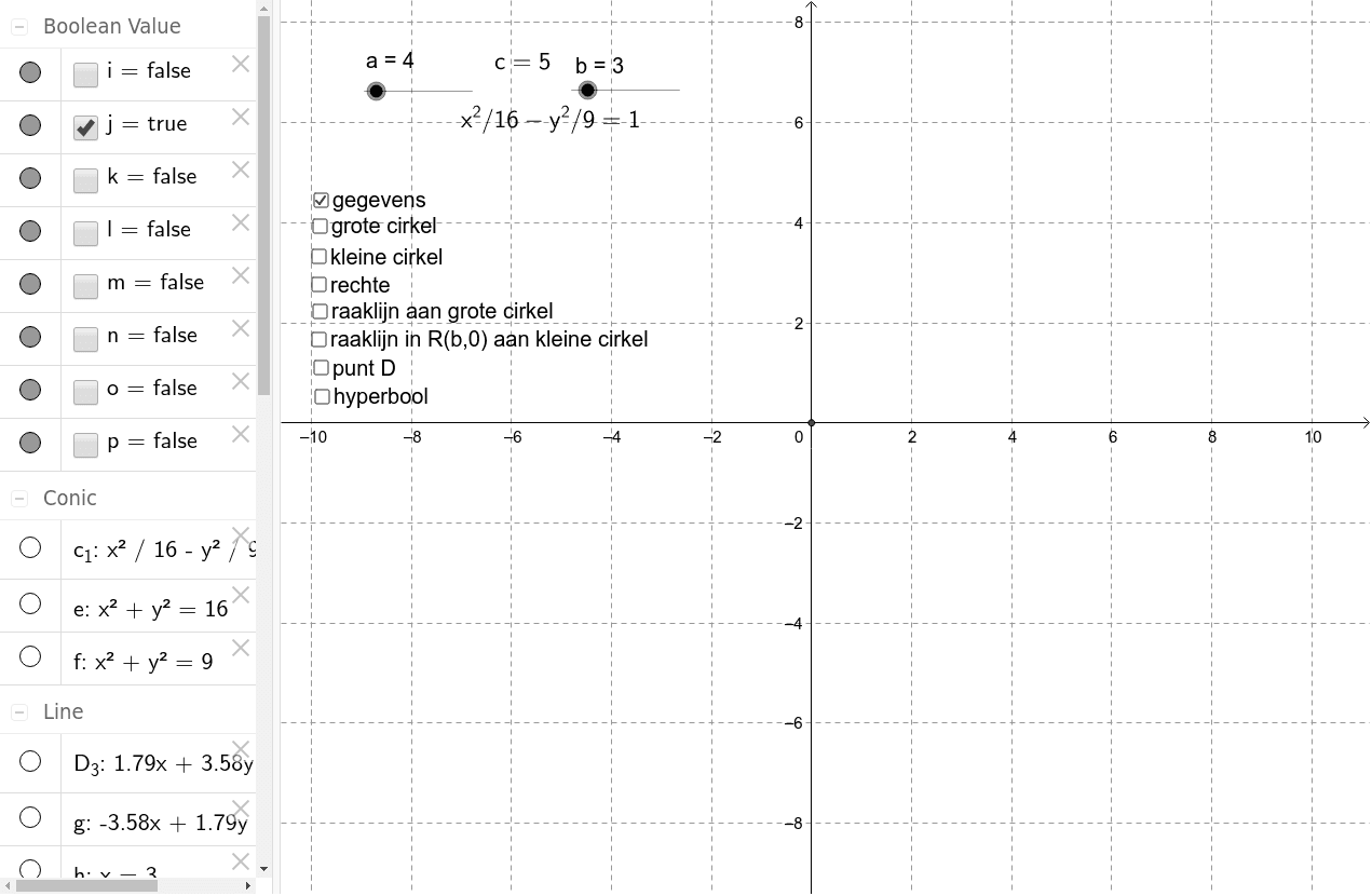 Constructie hyperbool 2 – GeoGebra