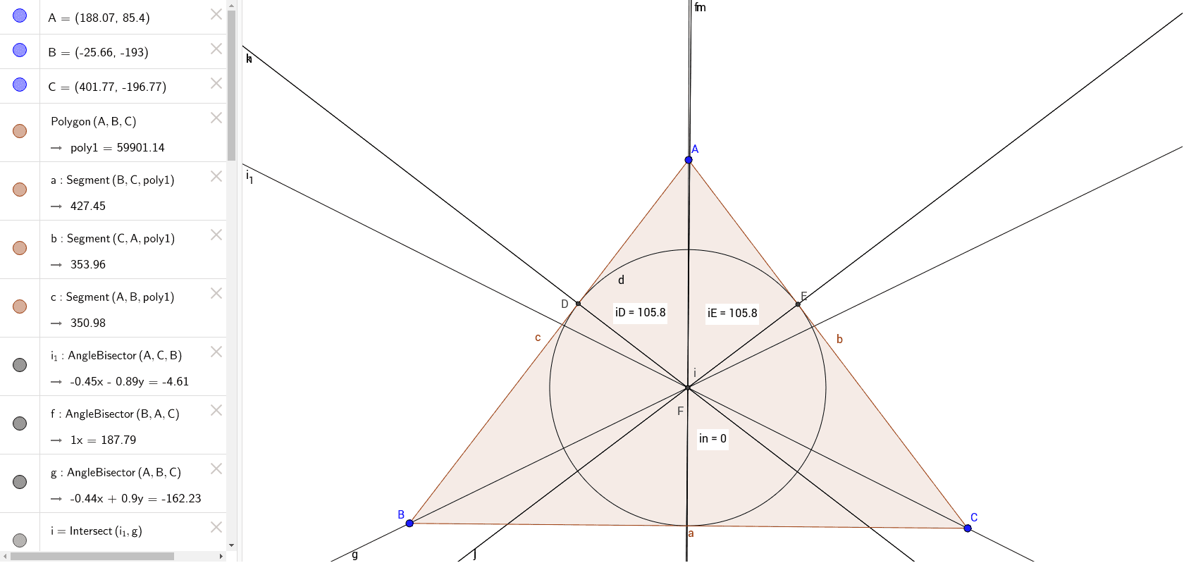 incenter- Katelyn – GeoGebra