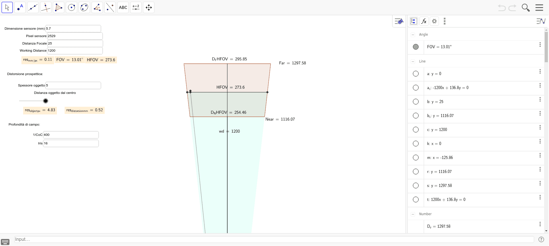 Camera calculator – GeoGebra