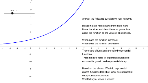 Investigation: Exponential Growth and Decay – GeoGebra