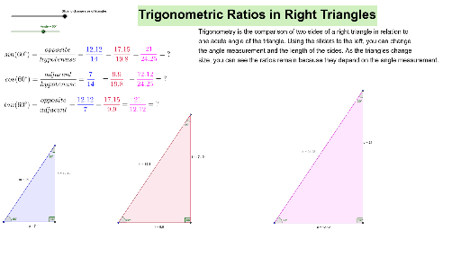 Trigonometric Ratios in Similar Triangles – GeoGebra