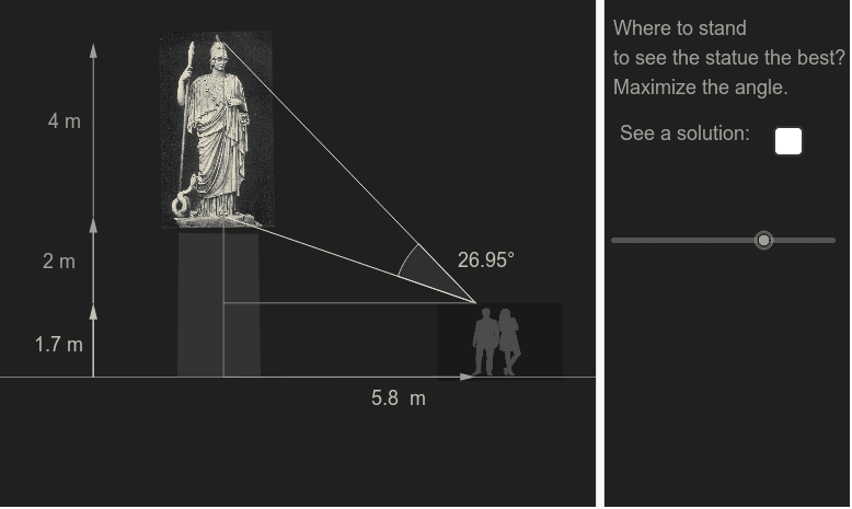 Where to stand? – GeoGebra