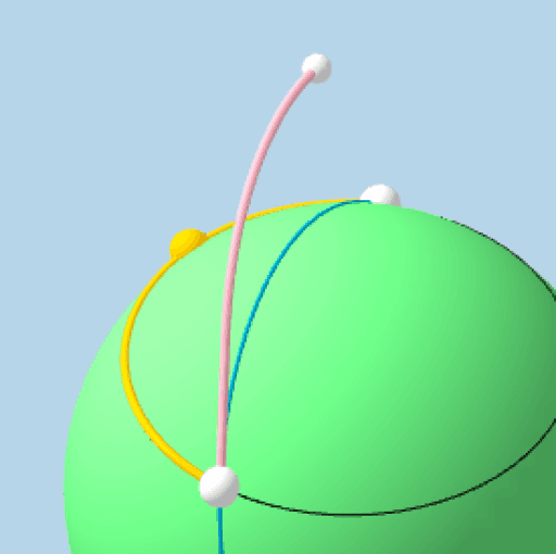 Shortest Path Between 2 Points on a Sphere – GeoGebra