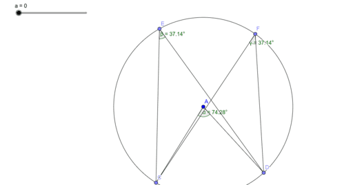 Angles in the same segment (animated) – GeoGebra