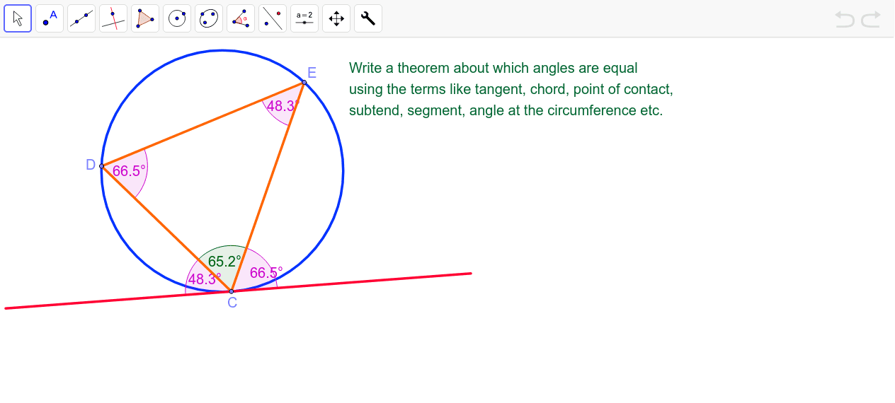 Circle Theorem 16 – GeoGebra