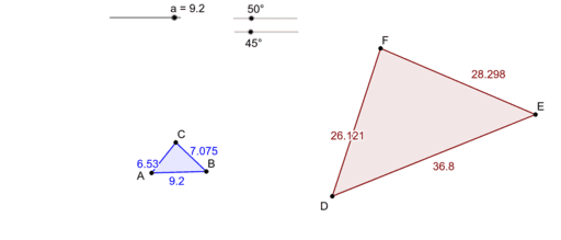 Triangles semblables – GeoGebra