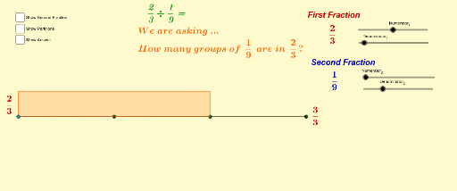 Dividing a Fraction by a Fraction Number Line – GeoGebra