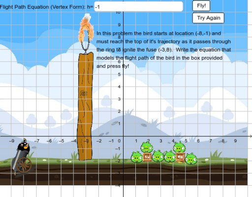 Angry Birds 3: Modelling Quadratics – GeoGebra