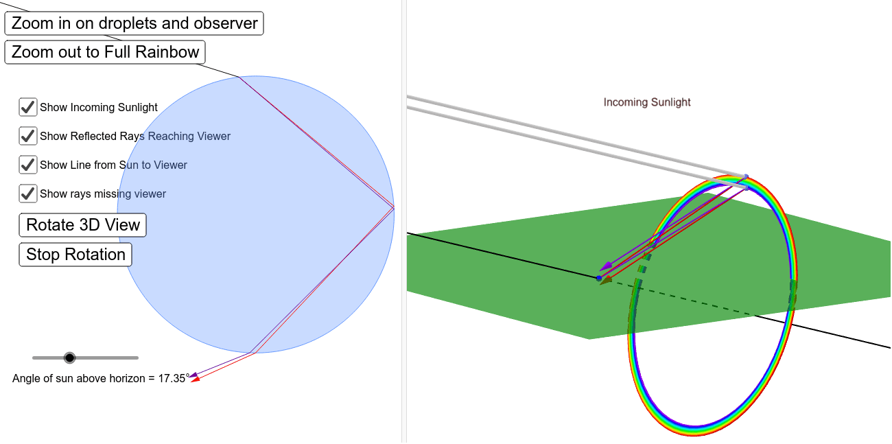 Rainbow Formation in 3D – GeoGebra