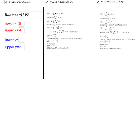 Marginal Probability Calculator_Continuous Case only – GeoGebra