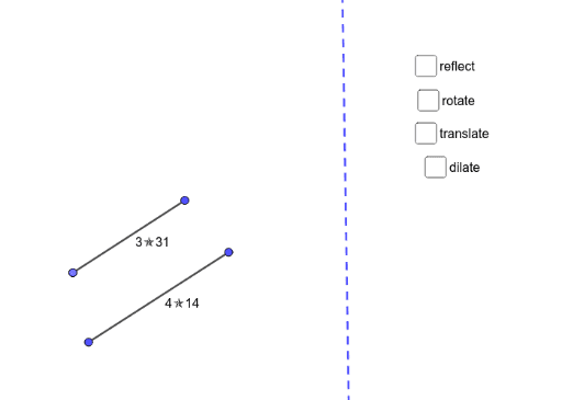 Transformations of Parallel line segments – GeoGebra
