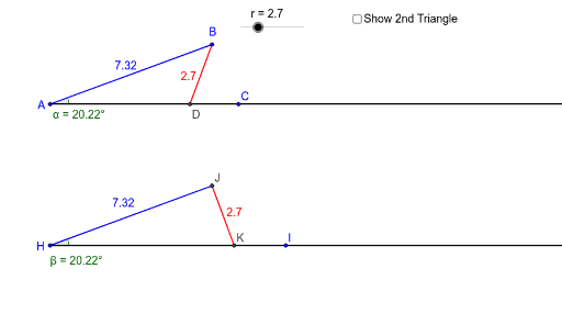Ambiguous Case of Side-Side-Angle Triangle – GeoGebra