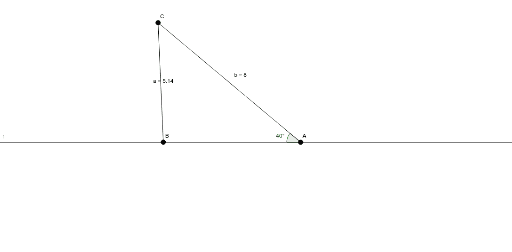 Law of Sines- SSA Ambiguous Case- (1 solution, right angle) – GeoGebra