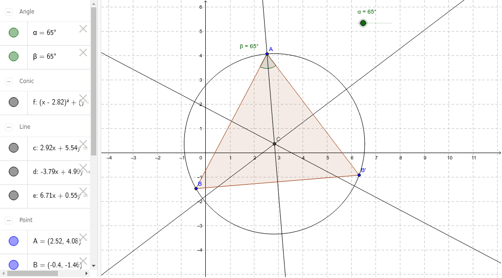 excenter of triangle – GeoGebra