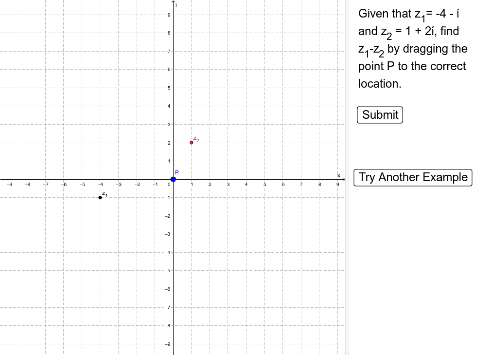 Subtracting Complex Numbers – GeoGebra