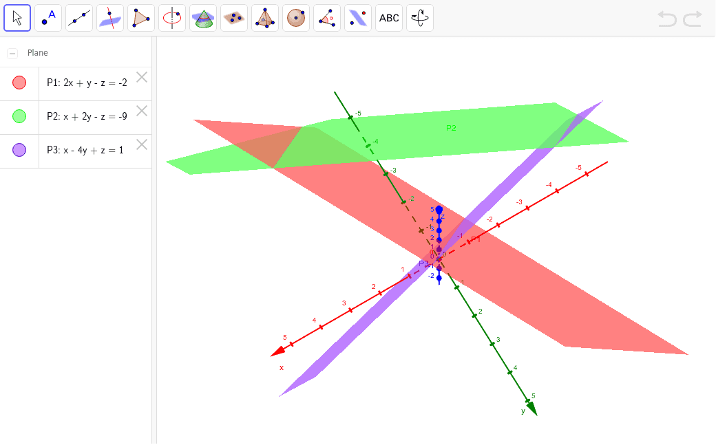 System of Three Equations – GeoGebra