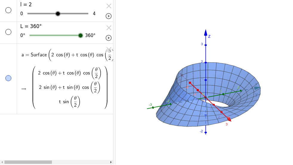 Moebius Strip – GeoGebra