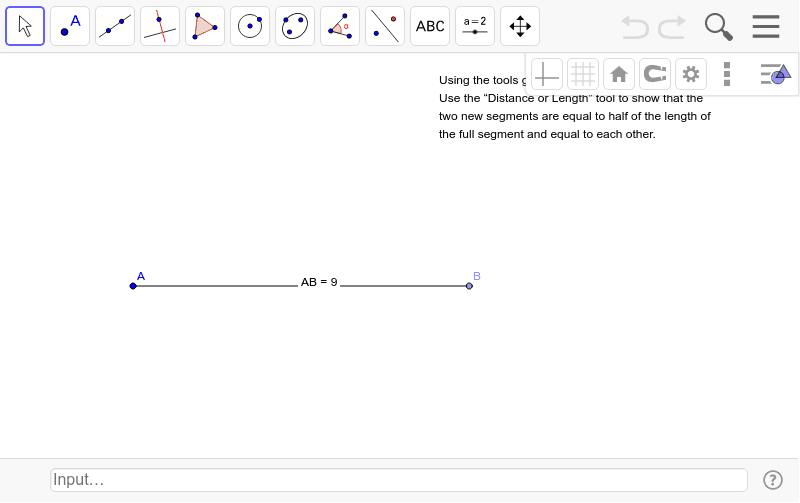 Bisect a Segment – GeoGebra