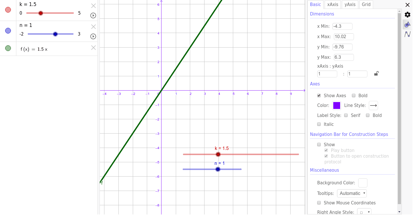 Direct and Indirect Proportion – GeoGebra