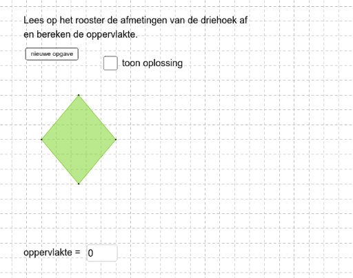 oef_bereken de oppervlakte van de ruit – GeoGebra