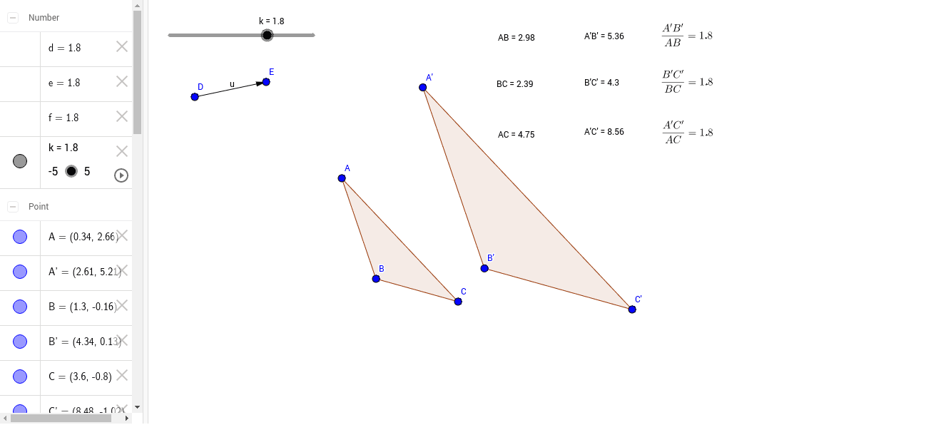 Dilation of A Triangle – GeoGebra