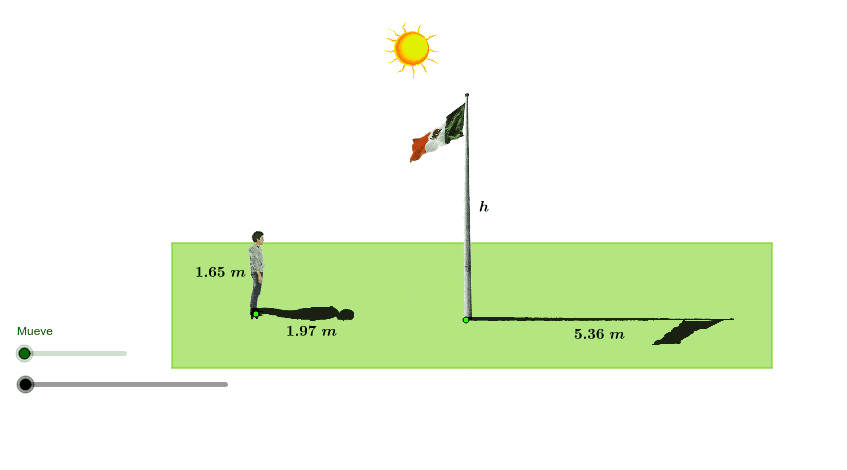 Cálculo de la altura de un asta bandera – GeoGebra