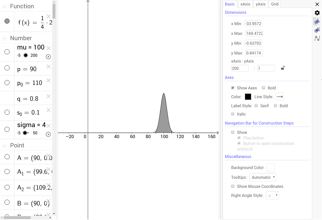 BM2 Normal Probabilities – GeoGebra