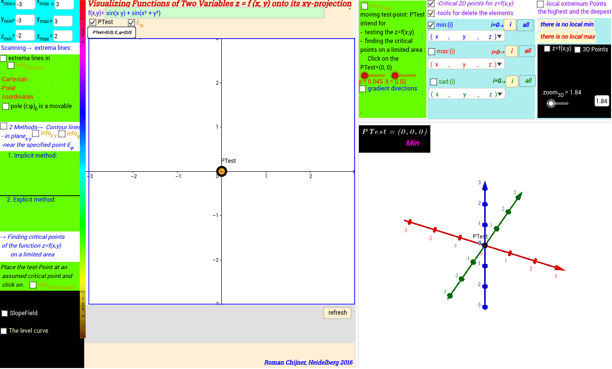 Visualizing Functions Of Two Variables Version 2 Geogebra 8152