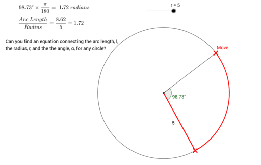 Finding the Formula for the Arc Length of a Circle – GeoGebra