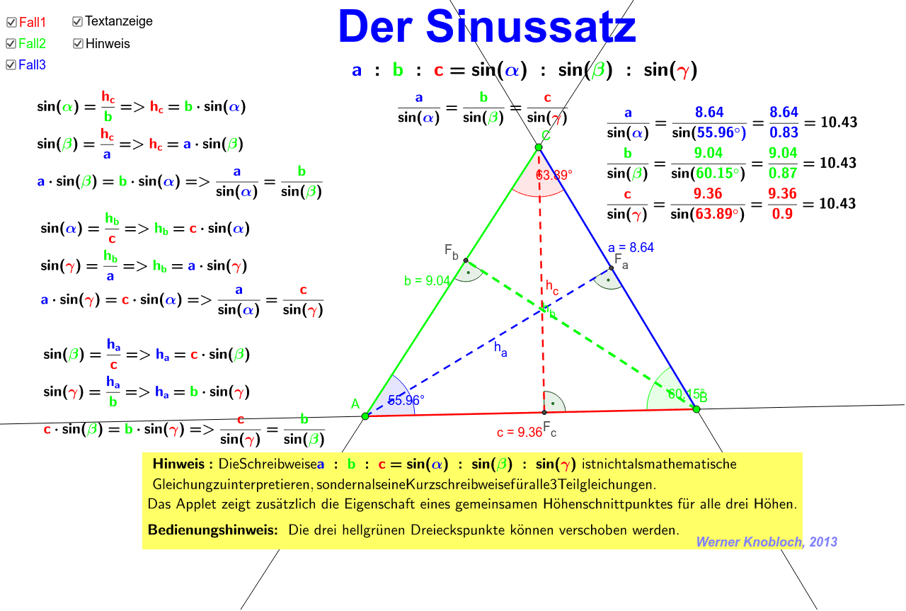Der Sinussatz – GeoGebra