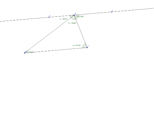 αθροισμα γωνιων τριγωνου αποδειξη 2 Geogebra